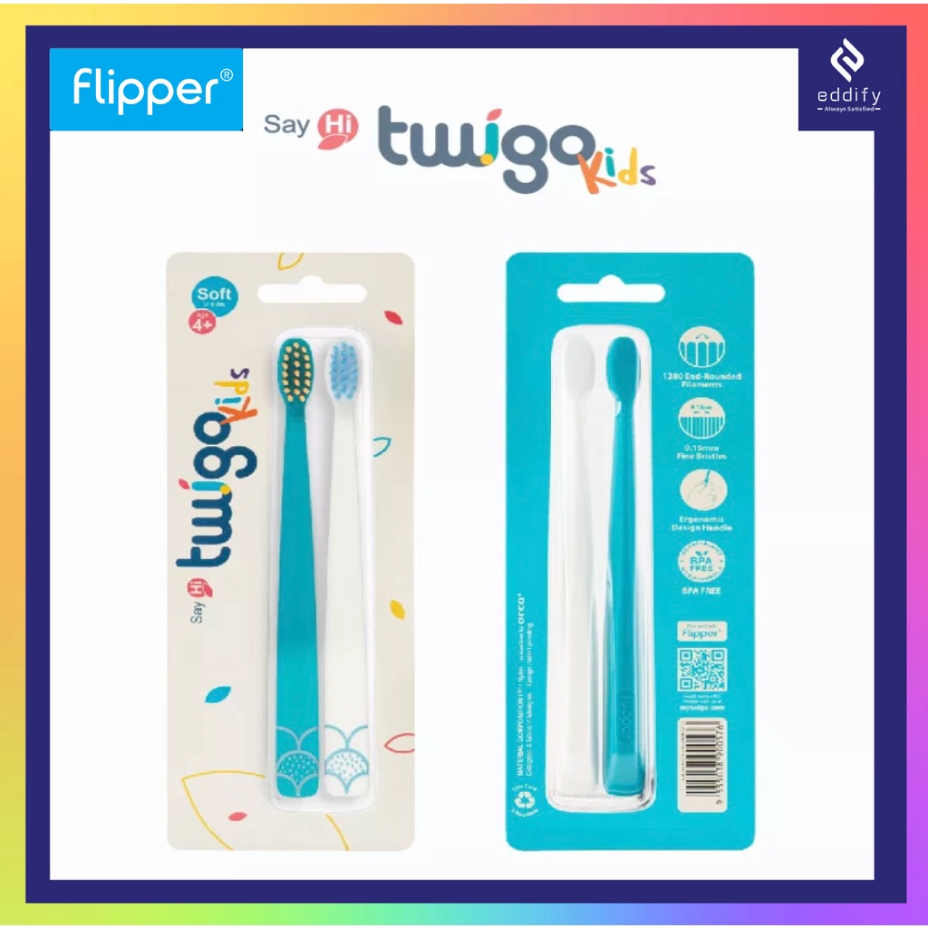 Original Flipper Twigo | Kids Toothbrush 2 in 1 Pack | Shopee Malaysia