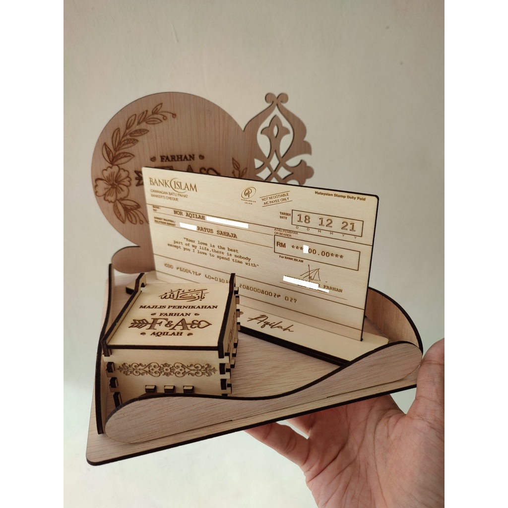 Set Custom Hantaran Kahwin Wedding Wooden(Dulang, Kotak Cincin, Mock ...