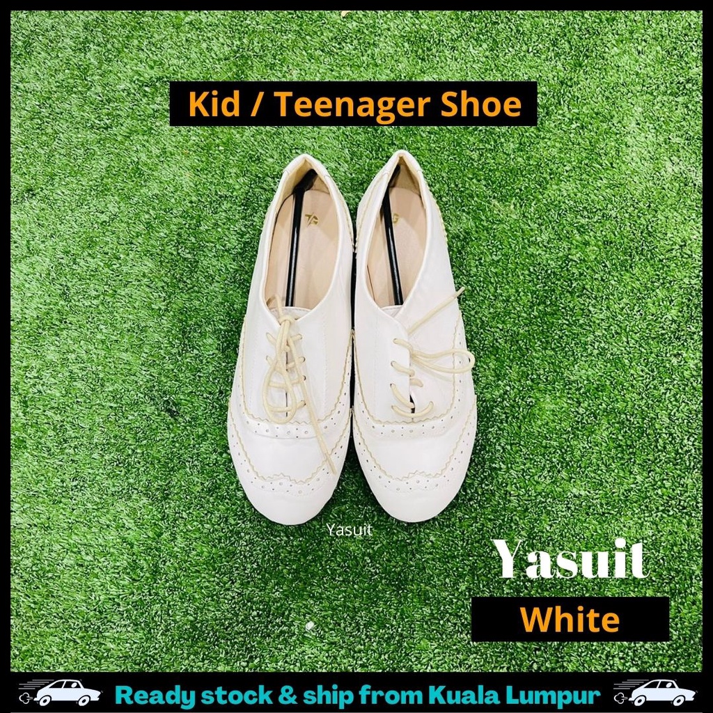 Faux Leather Muslim Shoe Unisex Kid Teenager Child Kasut Murah Economy ...