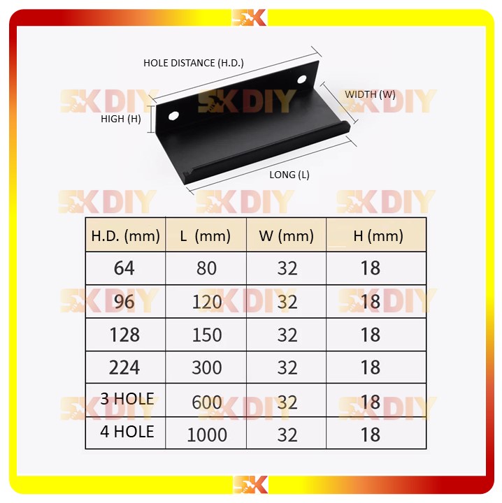 READY STOCK🇲🇾L HANDLE European Style Drawer Pull Handle Cabinet Door L ...