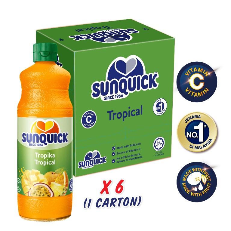 [Carton Deal] Sunquick Concentrate Tropika Jumbo (800ml x6) | Shopee ...
