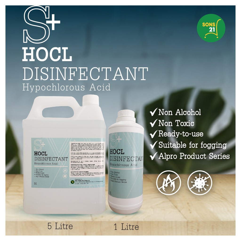S+ HOCL Disinfectant Hypochlorous Acid Sanitiser Surface Environment ...
