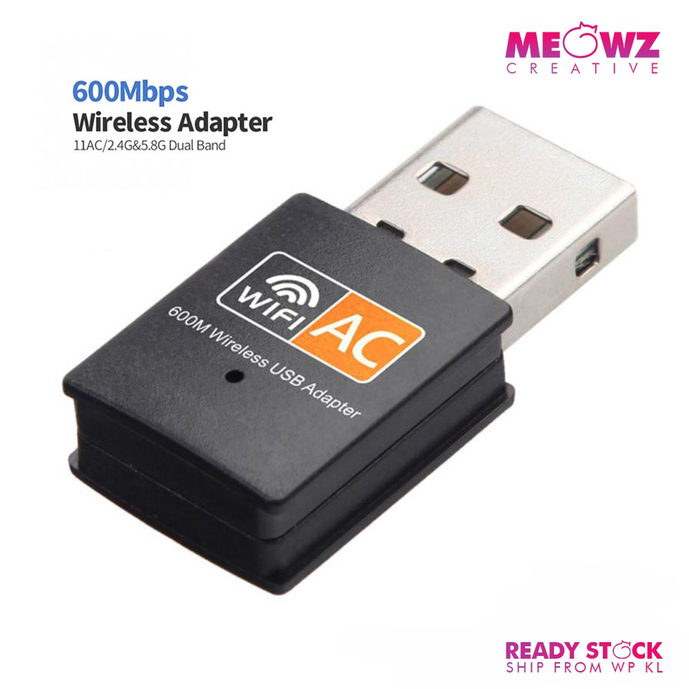 Mini Wireless 300/600mbps Dual Band 5G & 2.4G USB Wifi Adapter AC ...