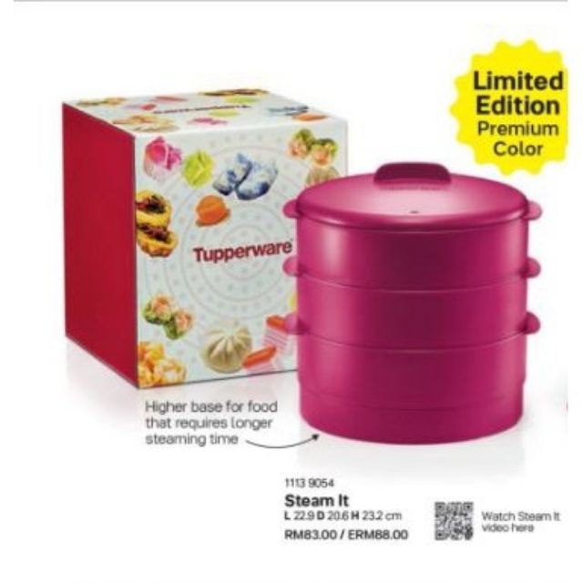 Tupperware Steam It 3 Tier Exclusive Color | Shopee Malaysia