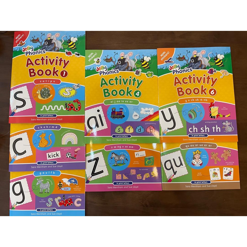 Jolly Phonics Activity Books 1-7 + include extra learning materials ...