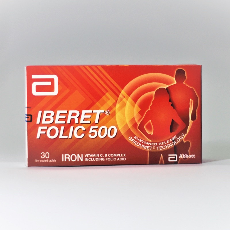 Iberet Folic - 500 IRON VITAMIN C, B COMPLEX INCLUDING FOLIC ACID FILM ...