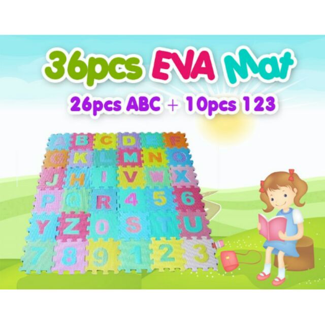 36pcs EVA Mat ( ABC +123) playmat puzzle mat foam mat alphabet mat ...