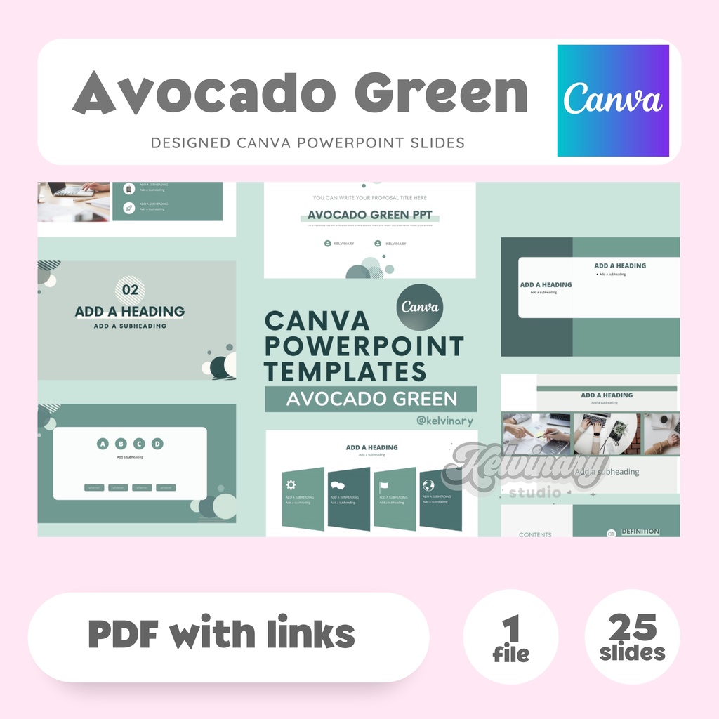 PPT Slides Canva Avocado Green Powerpoint Nice and Easy Templates ...