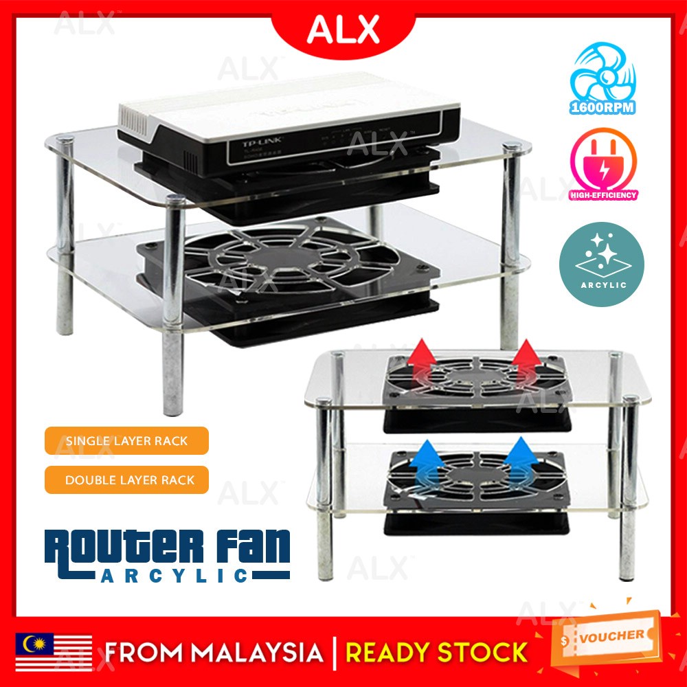 ALX 1600RPM Fast Cooling Fan Double/Single Layer Acrylic WiFi Router ...