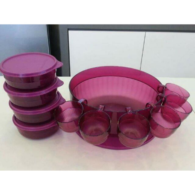Full set punch bowl, cup Tupperware | Shopee Malaysia