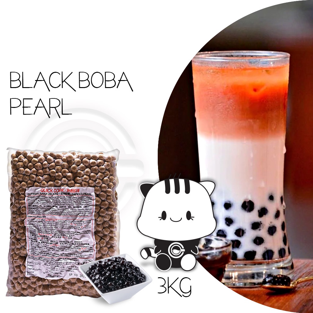 Halal Quick Cook Tapioca Bubble Tea Boba Pearl 3 KG 1 KG READY STOCK BOBA TEA BUBBLE TEA MILK ...