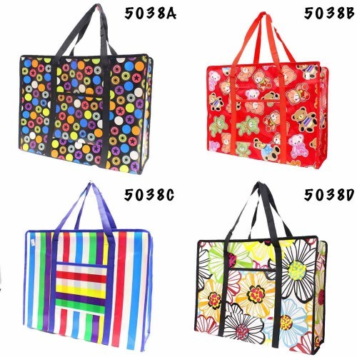 Nylon Recycle Reusable Foldable Shopping Bag (50 x 17 x 38cm) | Shopee ...