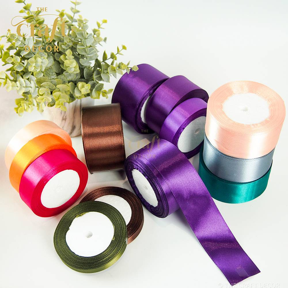 (22M) 4CM SATIN Ribbon Reben Riben Gift Satin Organza Flower Bouquet ...