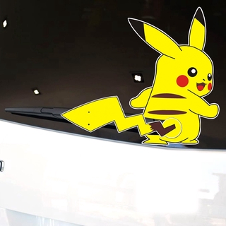 Reflective Pokemon Pikachu Funny Windshield Wiper Wag Tail Car Sticker ...