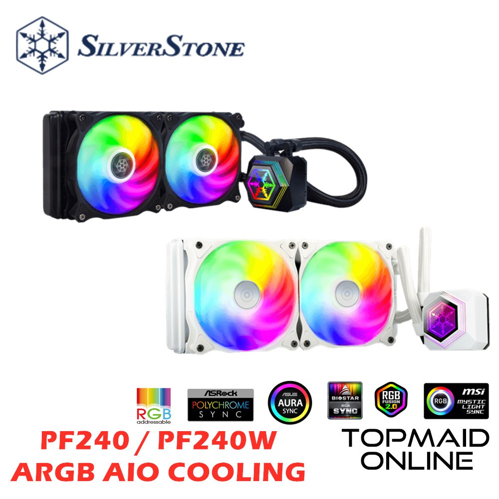SILVERSTONE PF240 / PF240W ARGB CPU ALL IN ONE LIQUID COOLING | Shopee ...