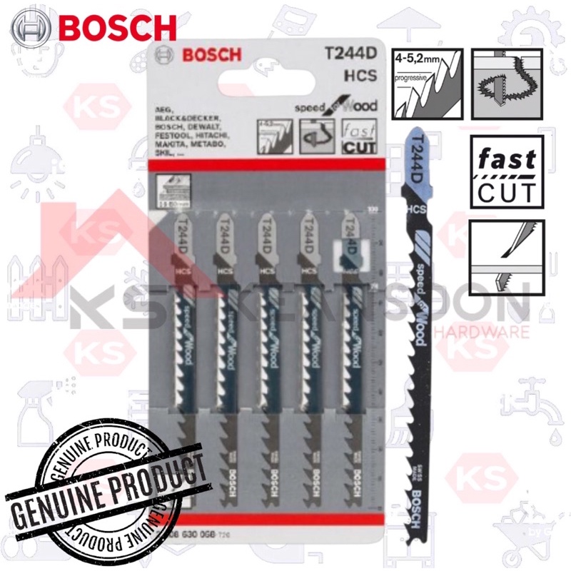 BOSCH T244D JIGSAW BLADE SPEED FOR WOOD | Shopee Malaysia
