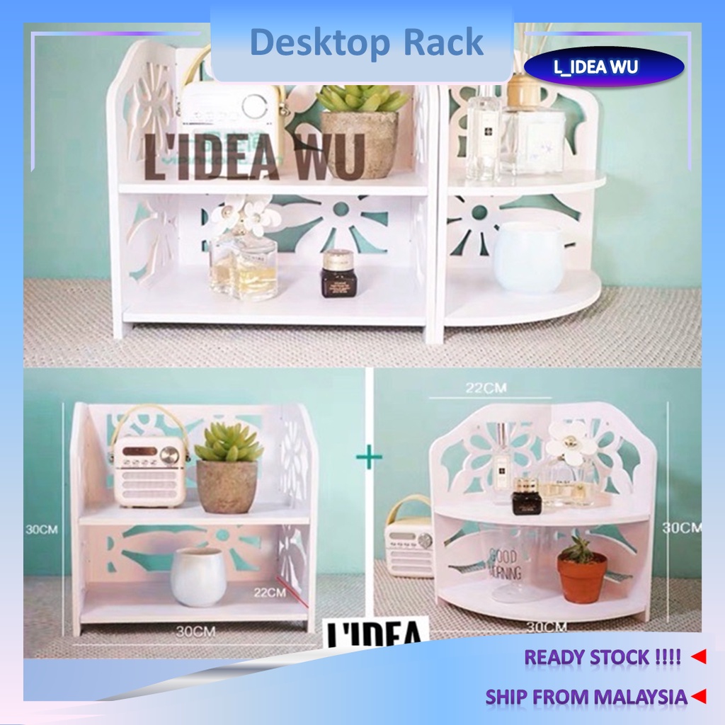 DIY Desktop Racks Double-Layer Storage Desk Organizers Bookshelf ...
