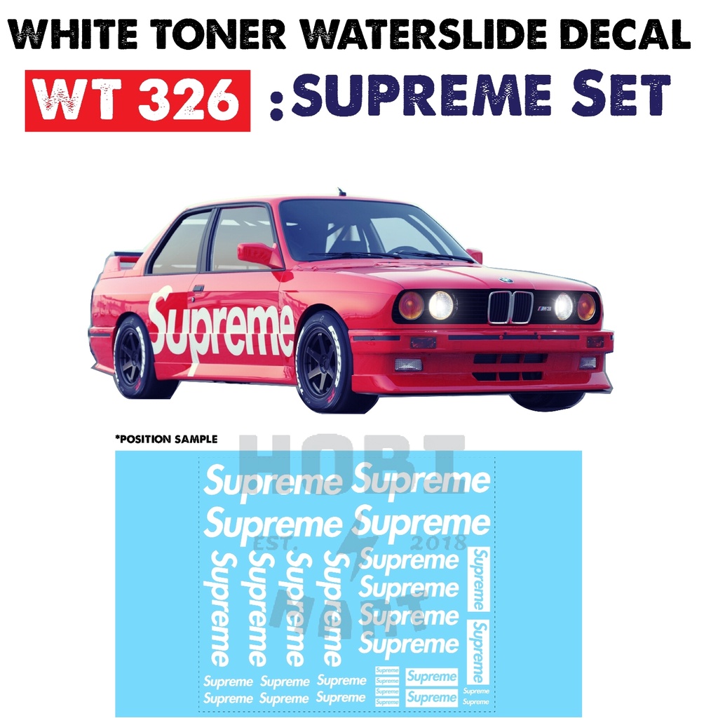 SuPreme Set Decals Hotwheels Tomica 1:64 diecast custom white toner ...