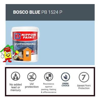 Pb 1524p bosco blue • 5l • weatherbond • nippon • low sheen • exterior ...