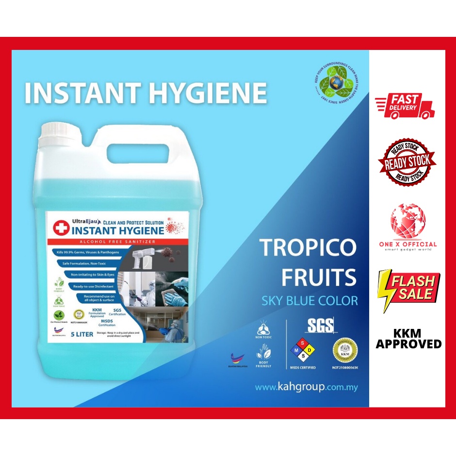 5 Liter Instant Hygiene Hand Sanitizer Liquid Disinfectant Chemical ...
