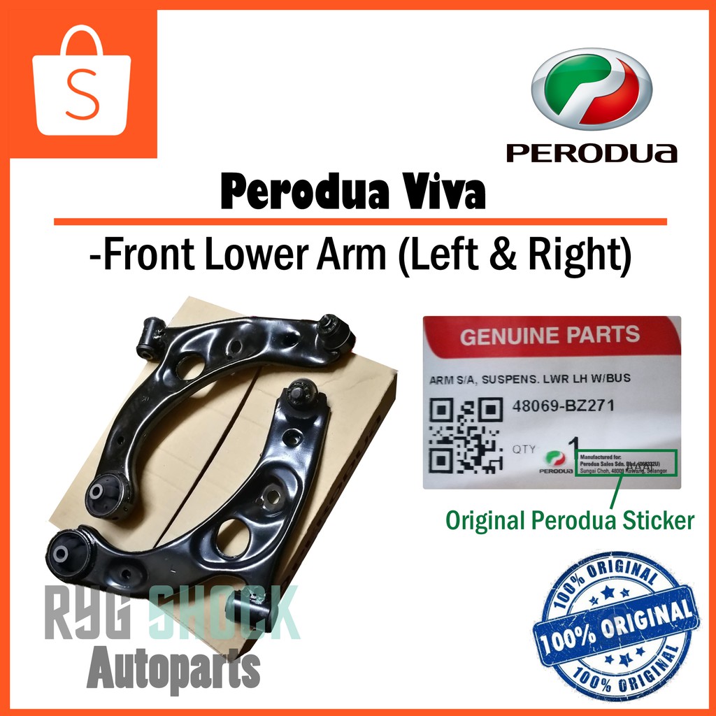 Original Perodua Viva Front Lower Arm Left & Right [48069-BZ271 LH ...