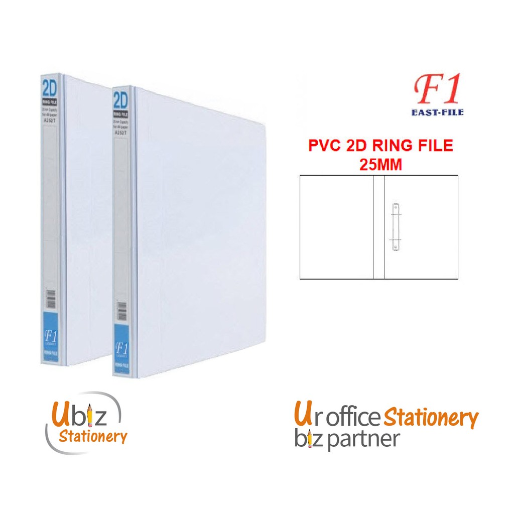 F1 PVC 2D Ring File 25mm A4 White | Shopee Malaysia