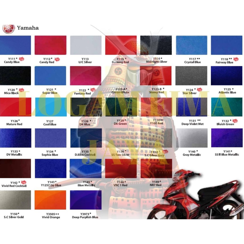 Yamaha Motorcycle Color Codes