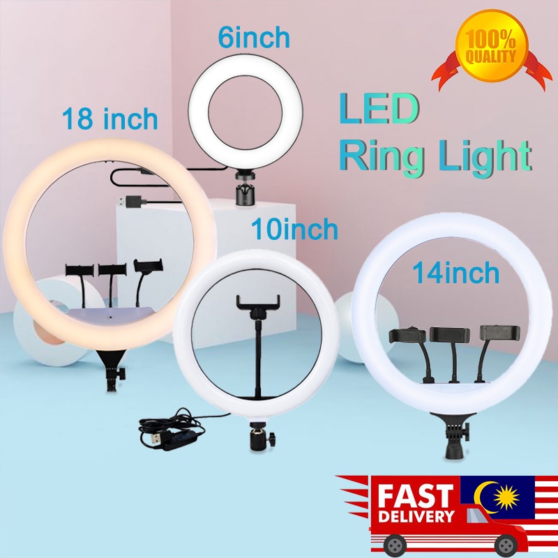 Multiple Size LED Ring Light for Live Streaming and YouTube Videos ...