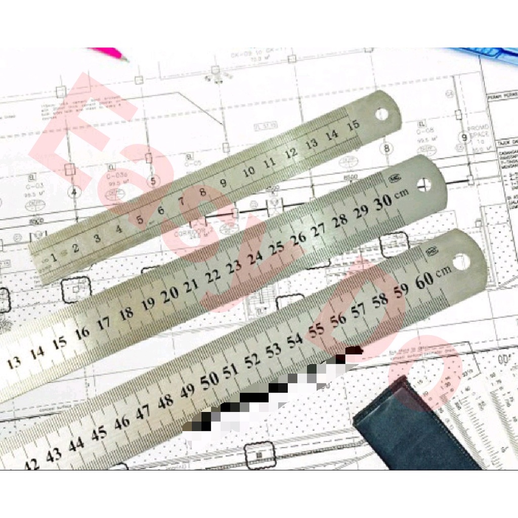 Stainless Steel Metric Ruler 60CM/100CM / Pembaris Keluli / Pembaris ...