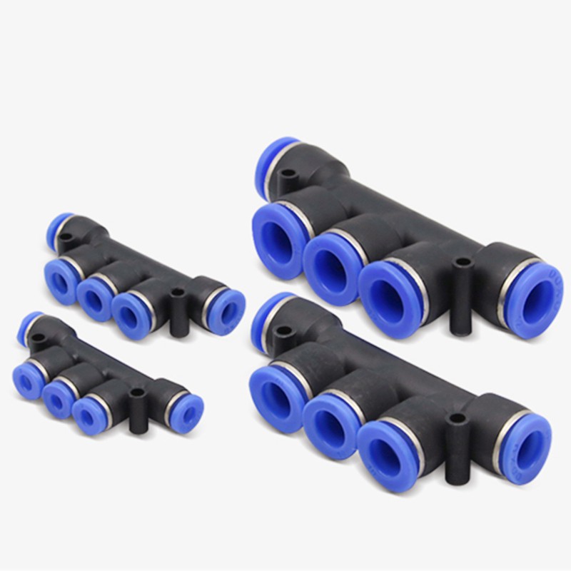 Air Pneumatic Fitting 5 Way One Touch 4mm 6mm 8mm 10mm 12mm OD Hose ...