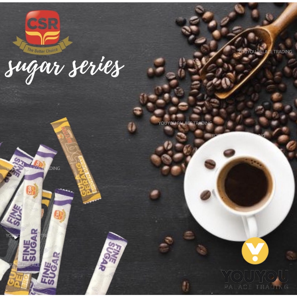 CSR Fine & Brown Sugar Sticks Pack (200s x 5g) - 1kg (Hotel sugar stick ...