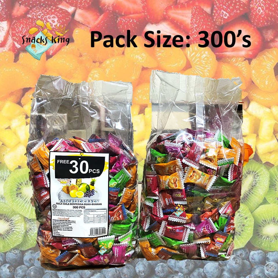 Lot 100 Assorted Candy / Gula Gula Perisa Buah Buahan ( 300 pcs ...