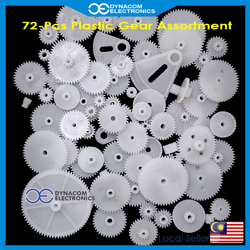 72-Pcs Plastic Gears Assortment for DIY Projects RBT [Pelbagai Jenis ...