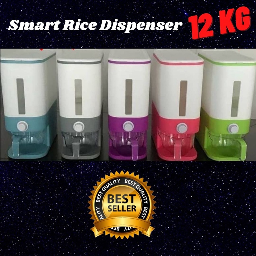 Rice Dispenser with Rinsing Cup Bekas Beras Viral Smart Rice Dispenser ...