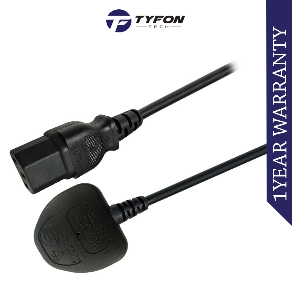 Honglin 3 Pin UK to IEC C13 Desktop PC Power Cord Cable 1.8M | Shopee ...