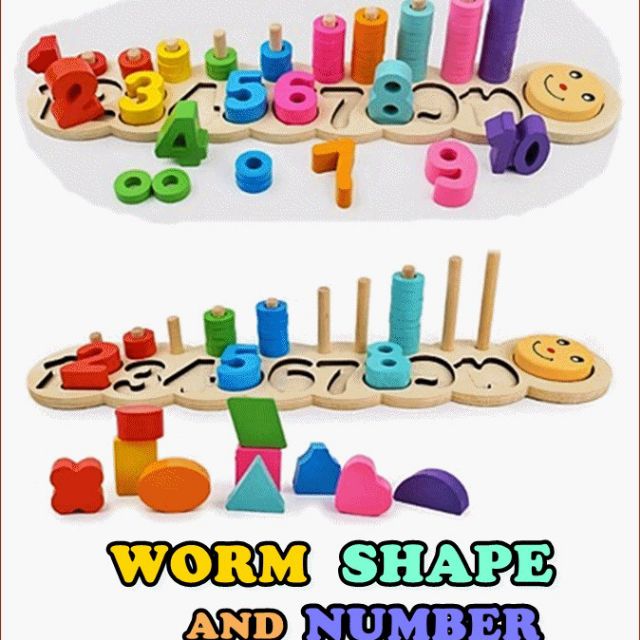 Worm shape and number educational toys | Shopee Malaysia