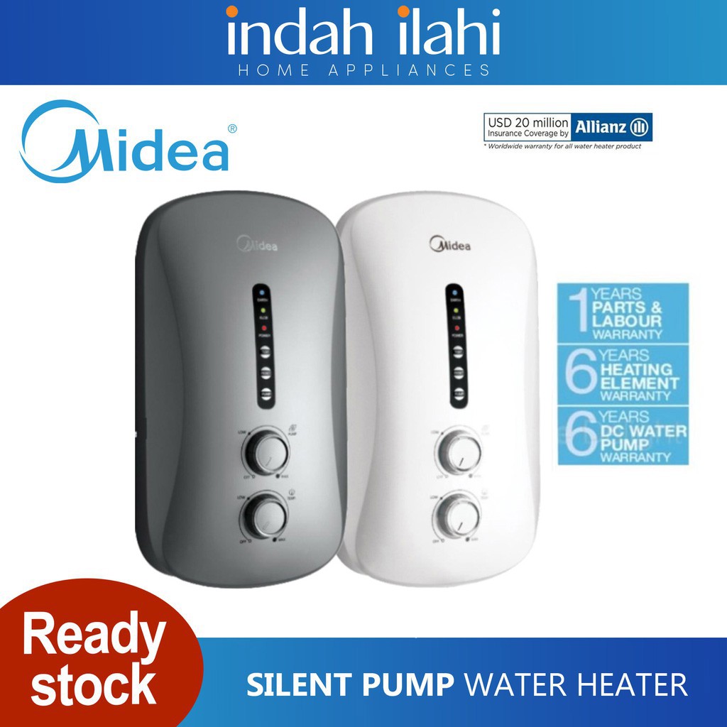 Midea Water Heater With DC Silent Pump - White / Black MWH-38P3 MWH38P3 ...