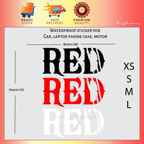 One Piece RED sticker Reflective stiker motor shanks car kereta ...