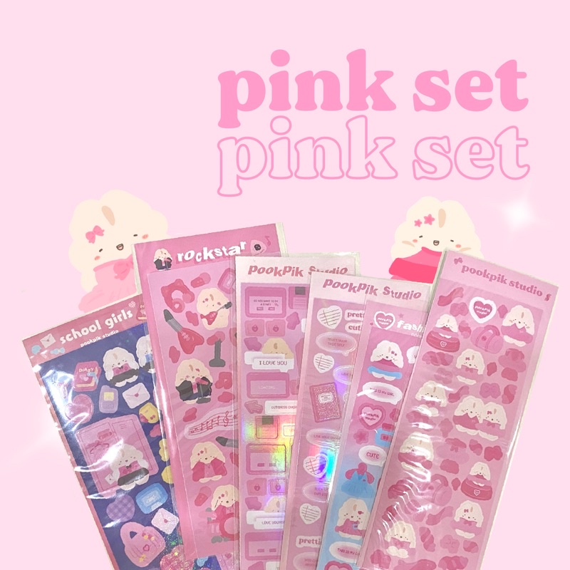 Pookpik Studio Pink Sticker Set | Shopee Malaysia