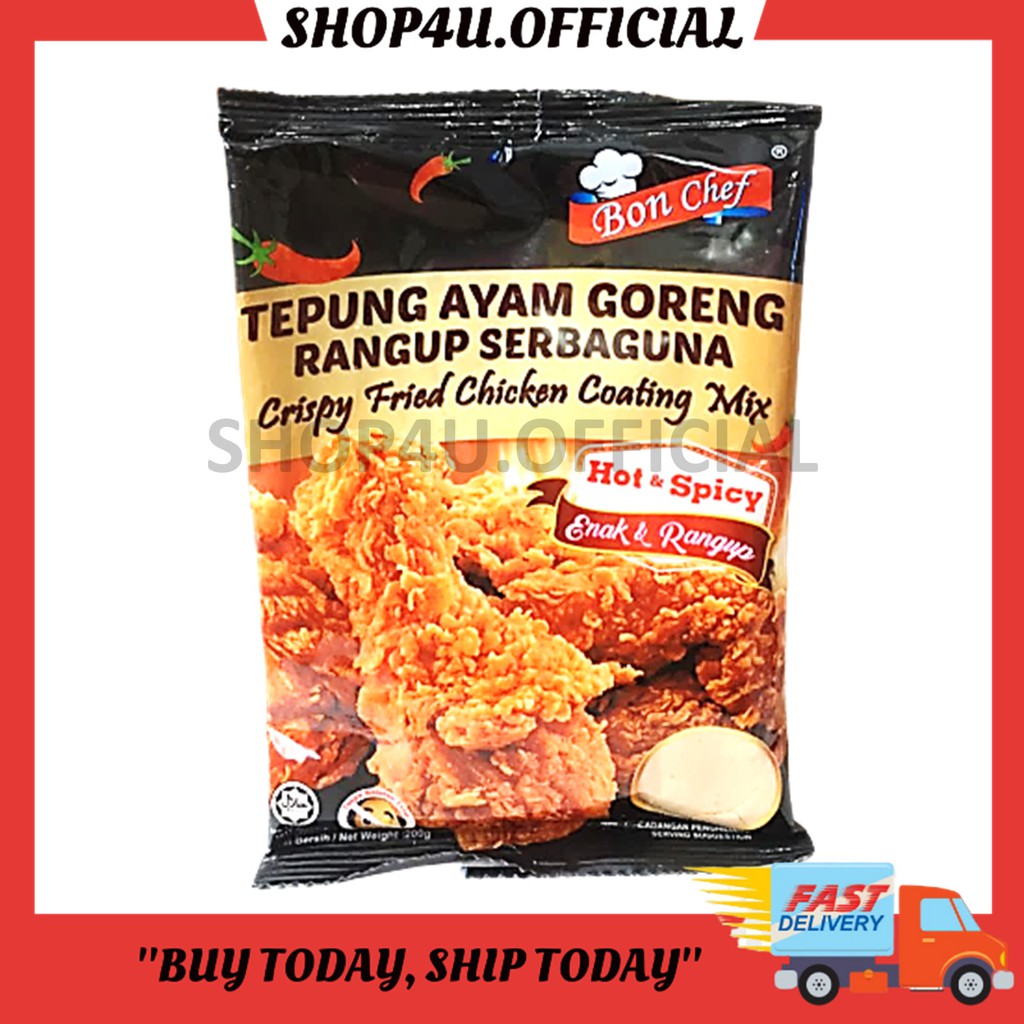 [READY STOCK] | TEPUNG AYAM GORENG PEDAS BON CHEF | SHOP4U | Shopee ...