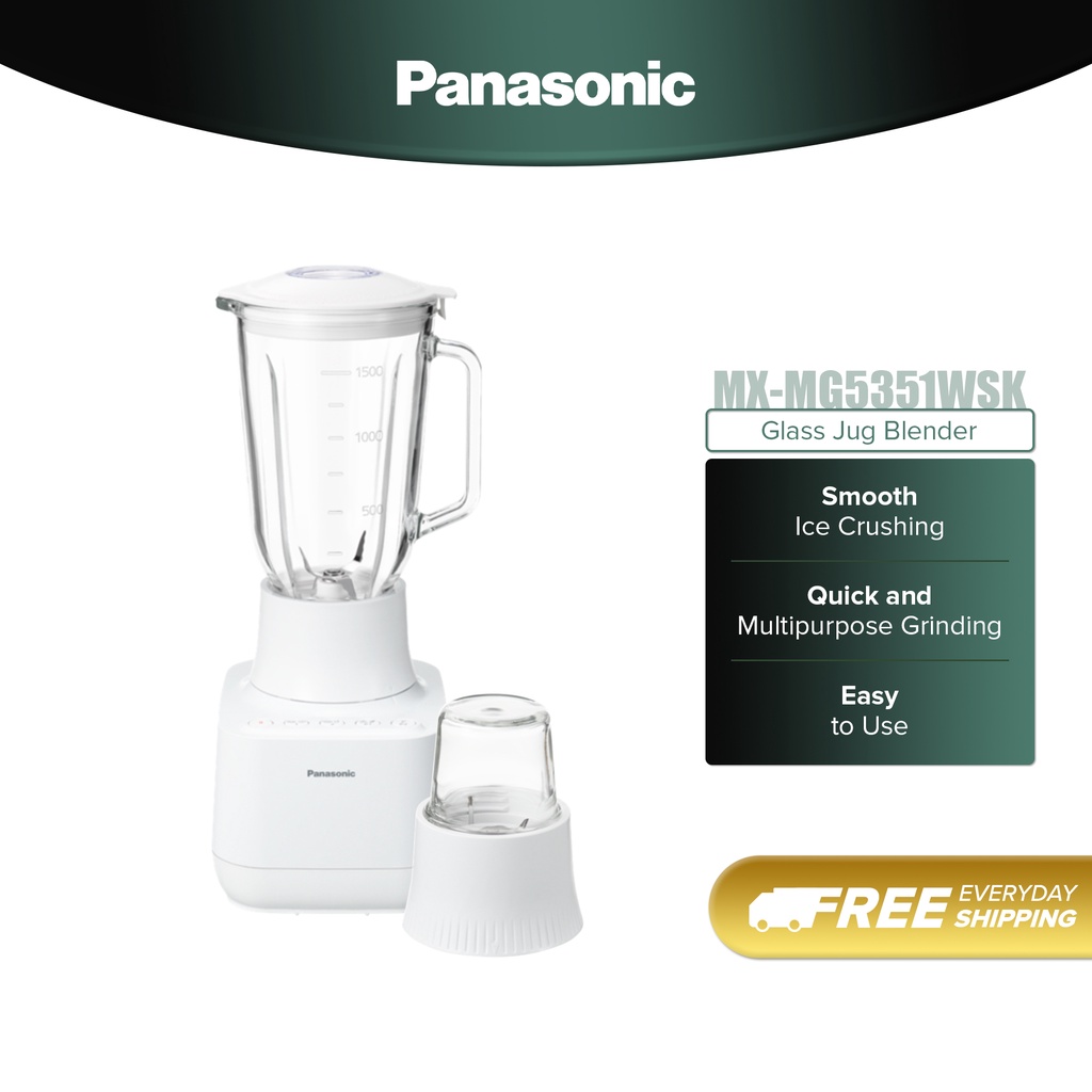 PANASONIC MX-MG5351 700 W GLASS JUG BLENDER WITH GLASS MILL MX-MG5351WSK | Shopee Malaysia