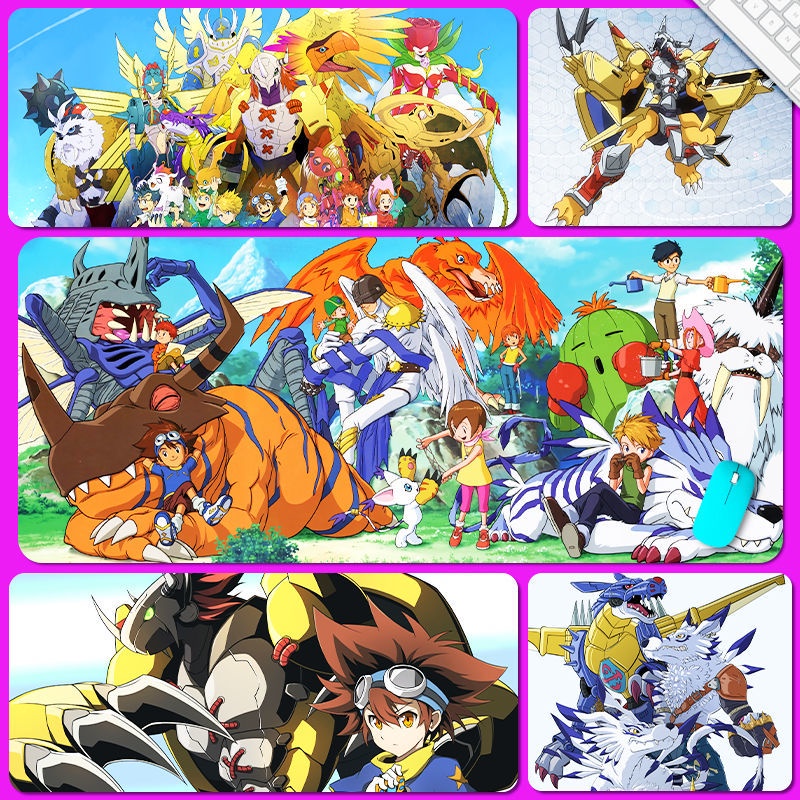 Digimon Mouse Pad Oversized Anime Locking Computer Desk Mat Peripheral ...