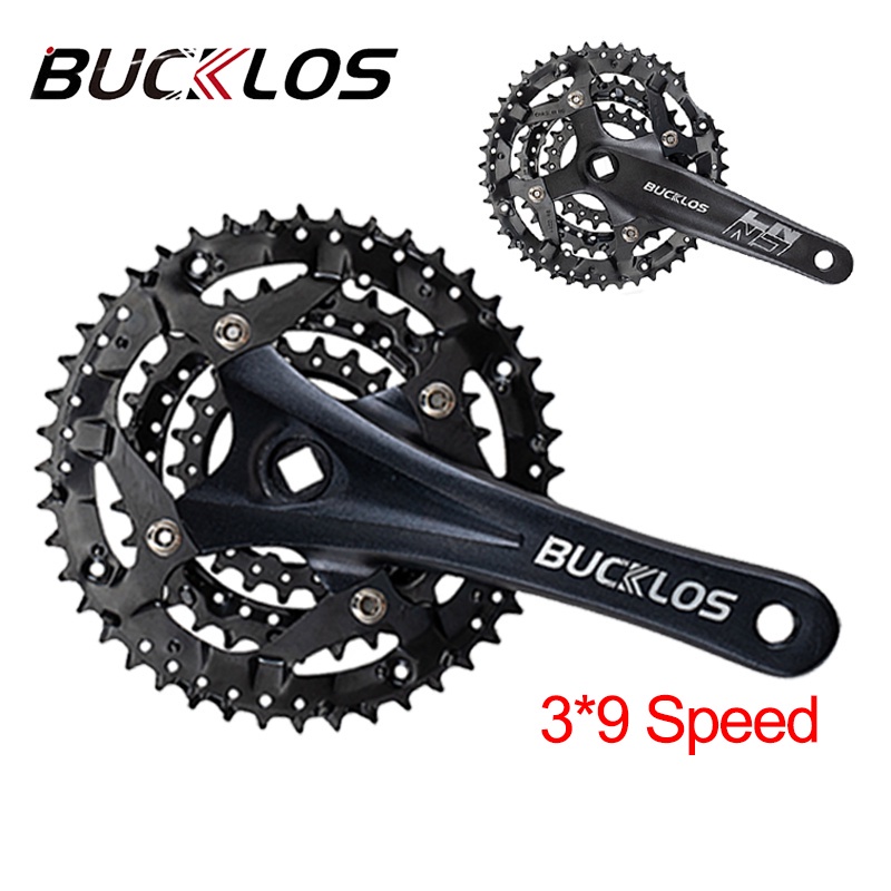 BUCKLOS MTB Crankset Triple Chairning 9S 64+104 BCD Mountain Bike Crank Set Bicycle 9speed ...