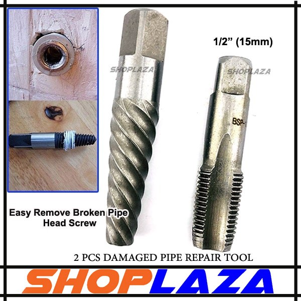 2pcs Broken Pipe Extractor Plumber Tool With Threading Repair Tool 1/2 ...