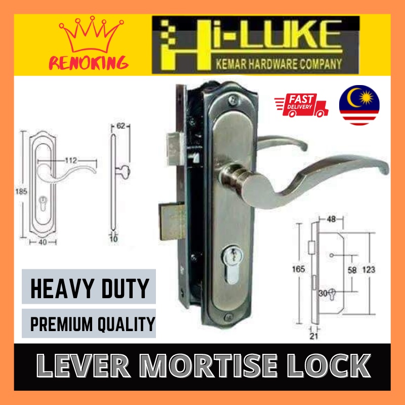 HI-LUKE Premium Lever Mortise Grille Door Lock Handle Set Entrance Gate ...