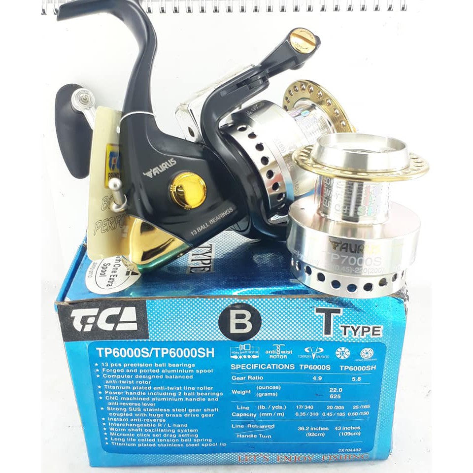 TICA TAURUS TP6000SR (BLACK) SPINNING REEL | Shopee Malaysia