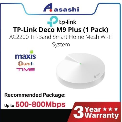 Tp-link deco m9 plus 1 pack / 2 packs / 3 packs ac2200 tri-band smart ...