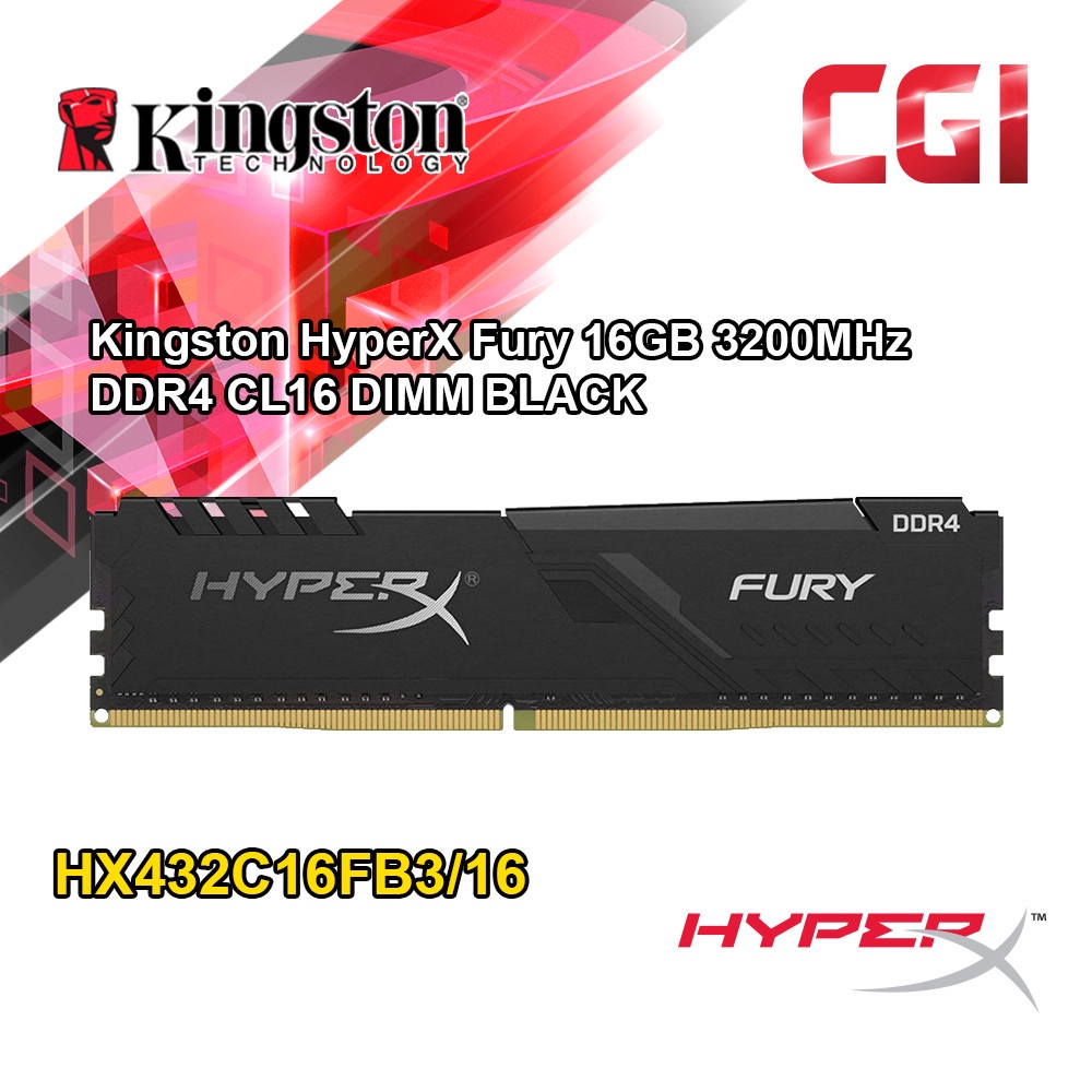 HyperX Fury RGB 16GB 3200MHz DDR4 CL16 DIMM - (HX432C16FB3/16) | Shopee ...