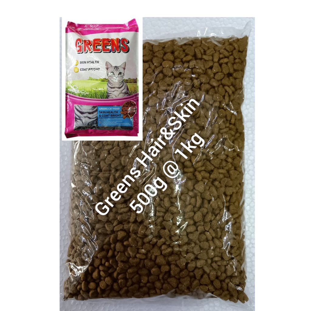 Greens Cat Food Repack - Skin and Coat (500G & 1KG) | Shopee Malaysia