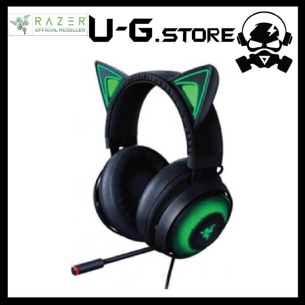 Razer Headphone Kraken Black Green Kitty Chroma For Girl Streaming ...